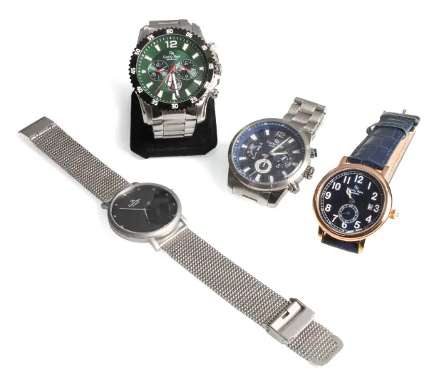 4 Carly Rex men's watches. Collection samples. (4) | Barnebys
