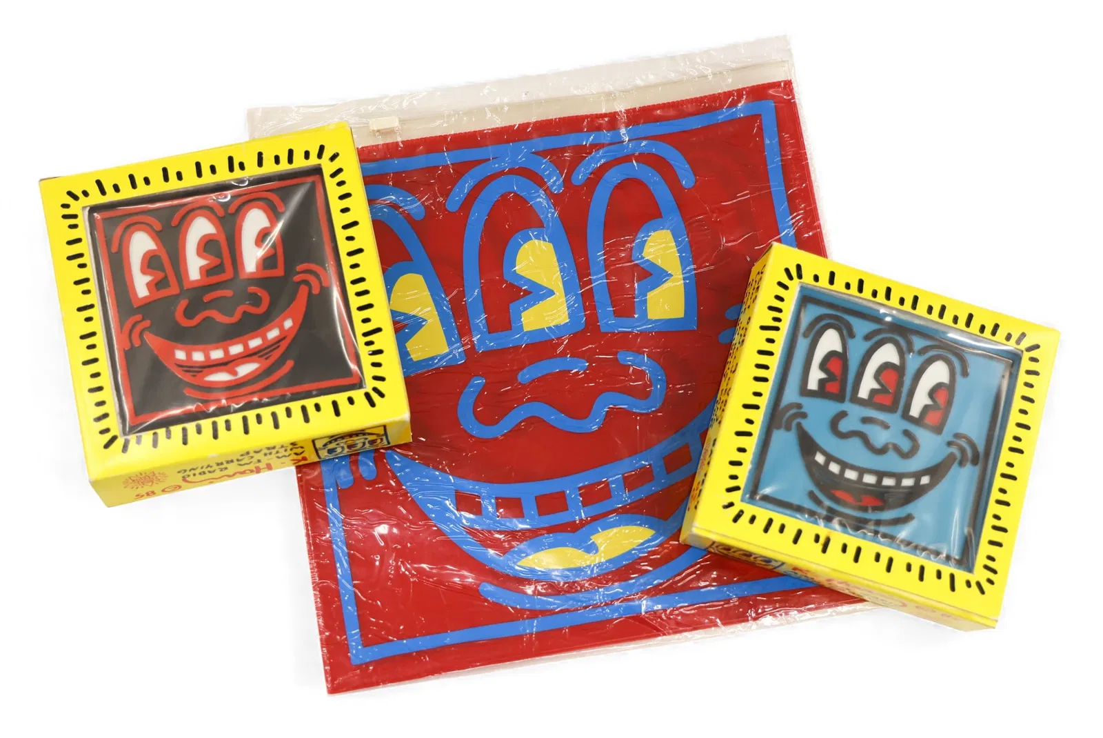 3pc Keith Haring "Three Eyed Monster" Pop Shop Objects 1980's | Barnebys