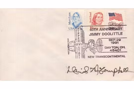 David McCampbell (ACE) signed 60th Anniversary Jimmy Doolittle PM ...