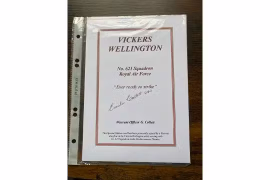 WW2 RAF W/O G Collett 621 sqn signed Vickers Wellington Bomber ...