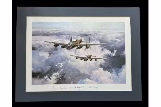 William “Bill” Reid VC and Norman Jackson VC multi signed WWII colour ...