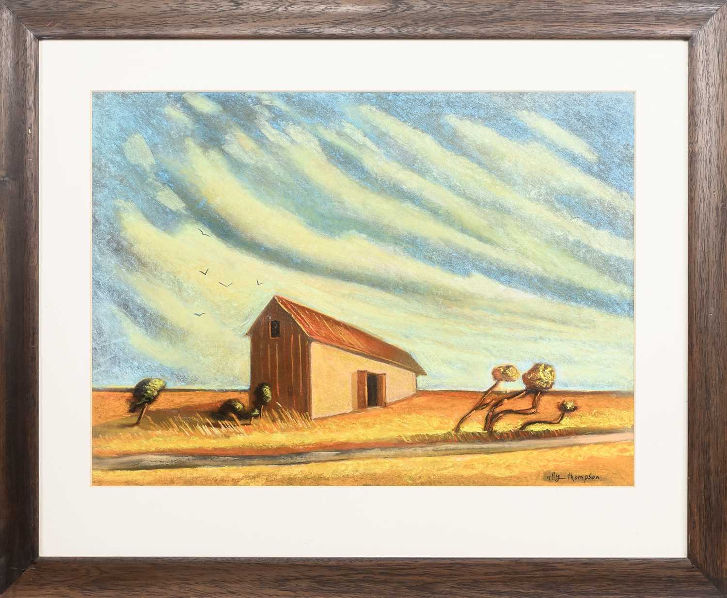 * ALLY THOMPSON (SCOTTISH 1955 - 2016) JEAN CLAUDE'S BARN IN FULL ...