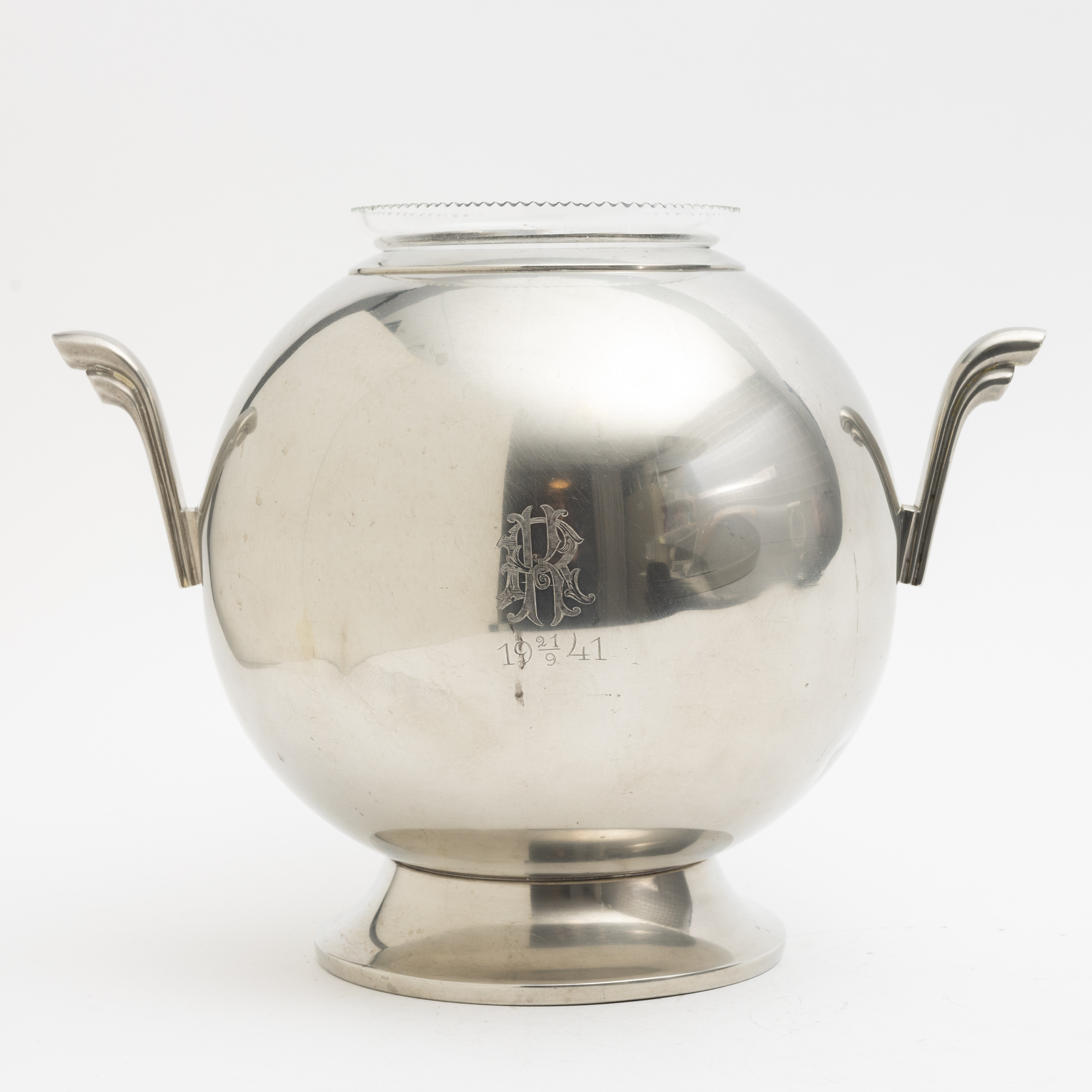 VAS, tenn med glasinsats, Swedish Grace, Ernst Svedbom, 1939. | Barnebys