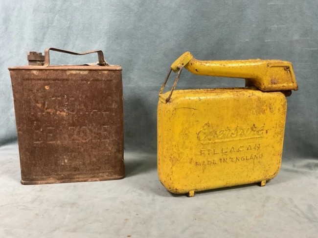A rectangular National Benzole Co Ltd two-gallon can with brass cap ...