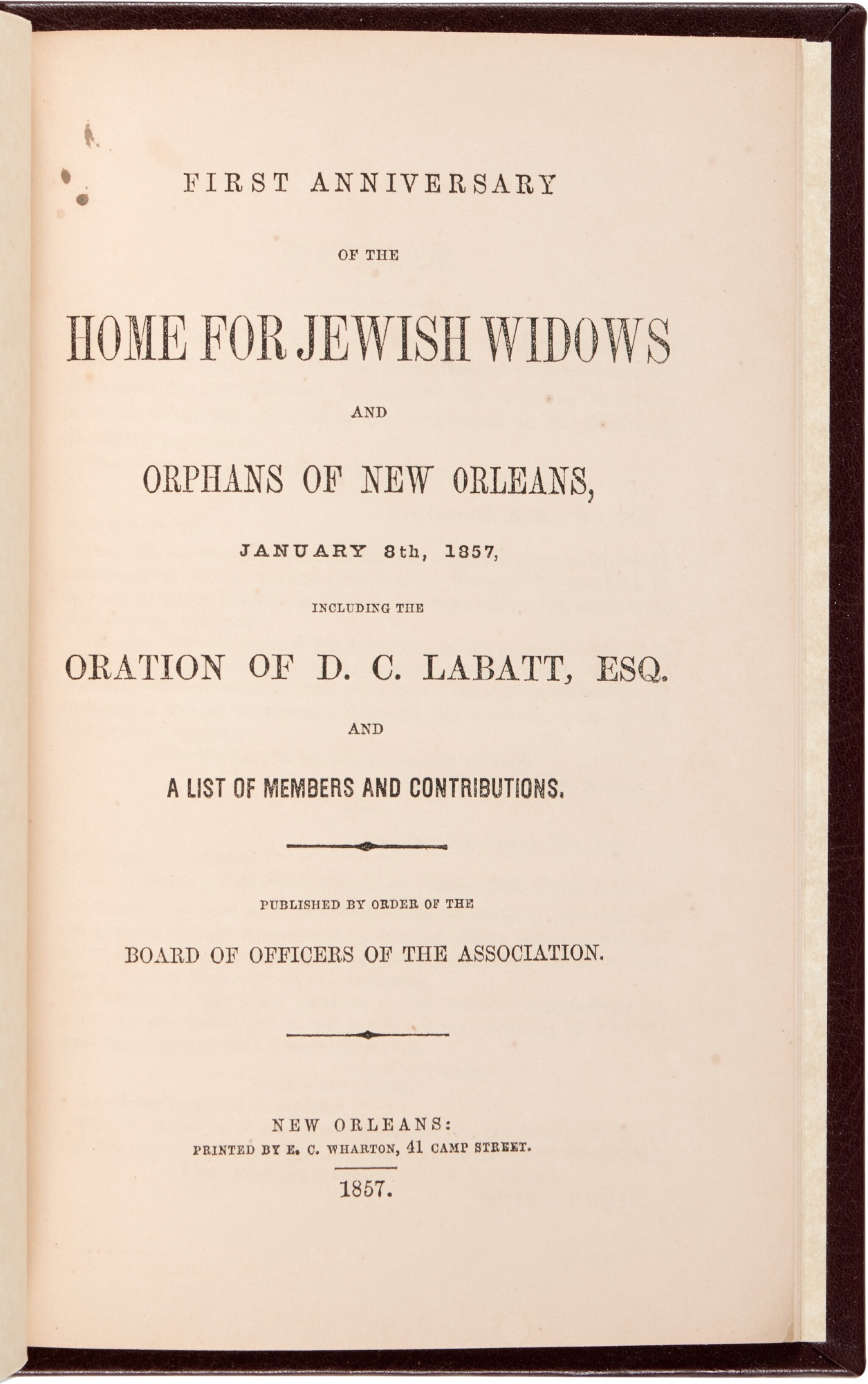 Three Anniversary Addresses for the Home for Jewish Widows and Orphans ...