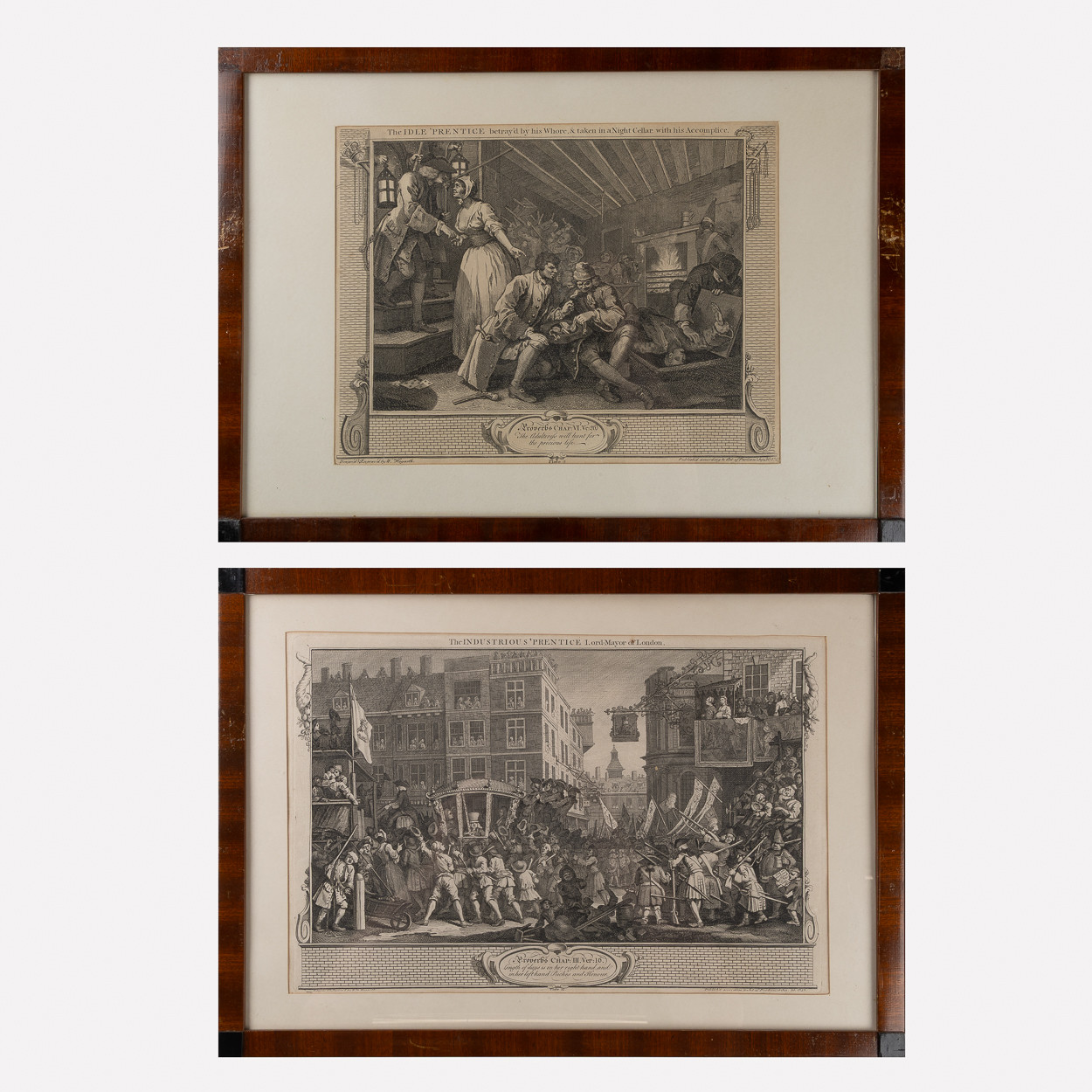 WILLIAM HOGARTH. "The Idle Prentice" och "The Industrious Prentice ...