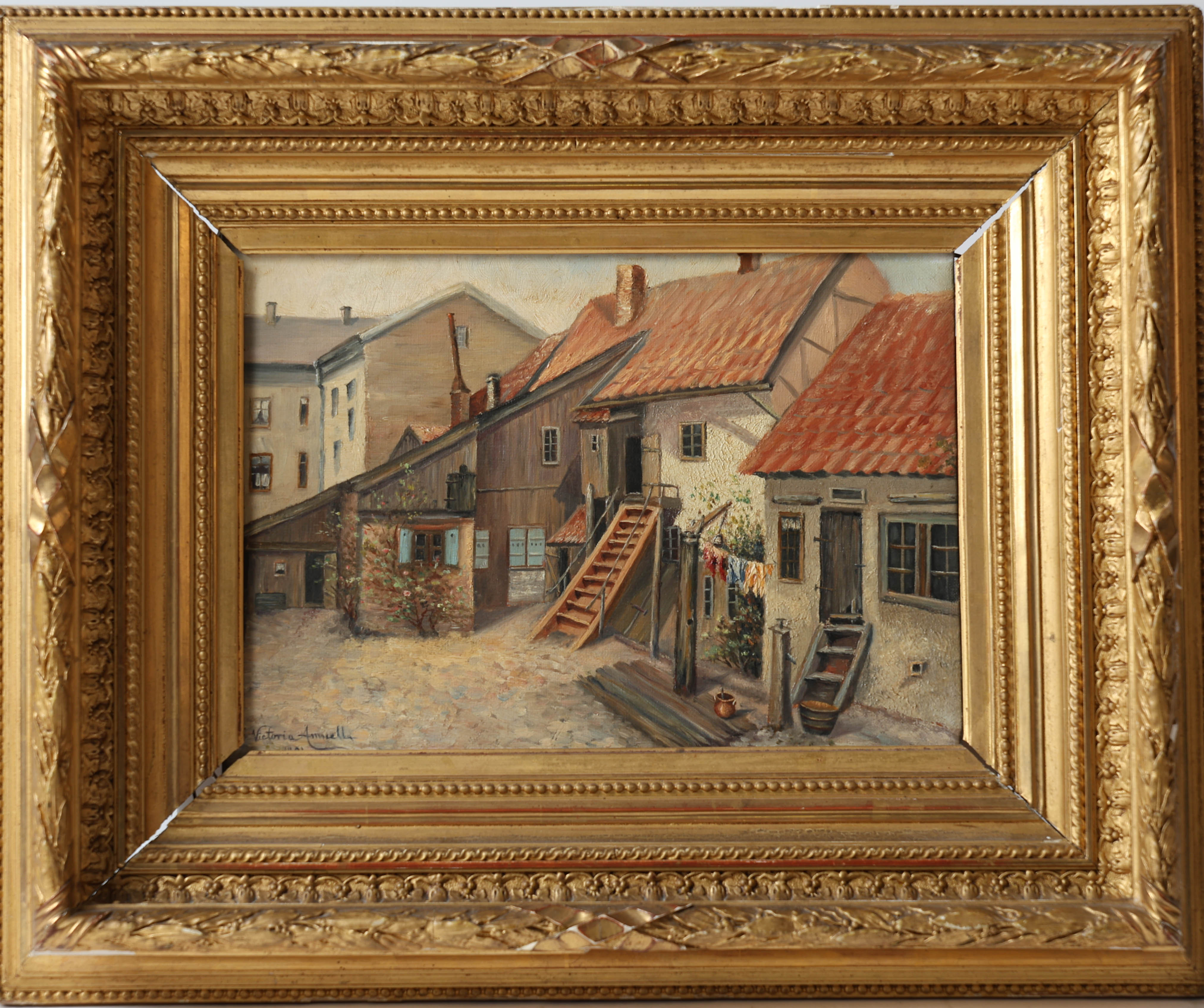 VICTORIA AMNELL. Krapps gård Helsingborg, olja på duk, signerad och ...