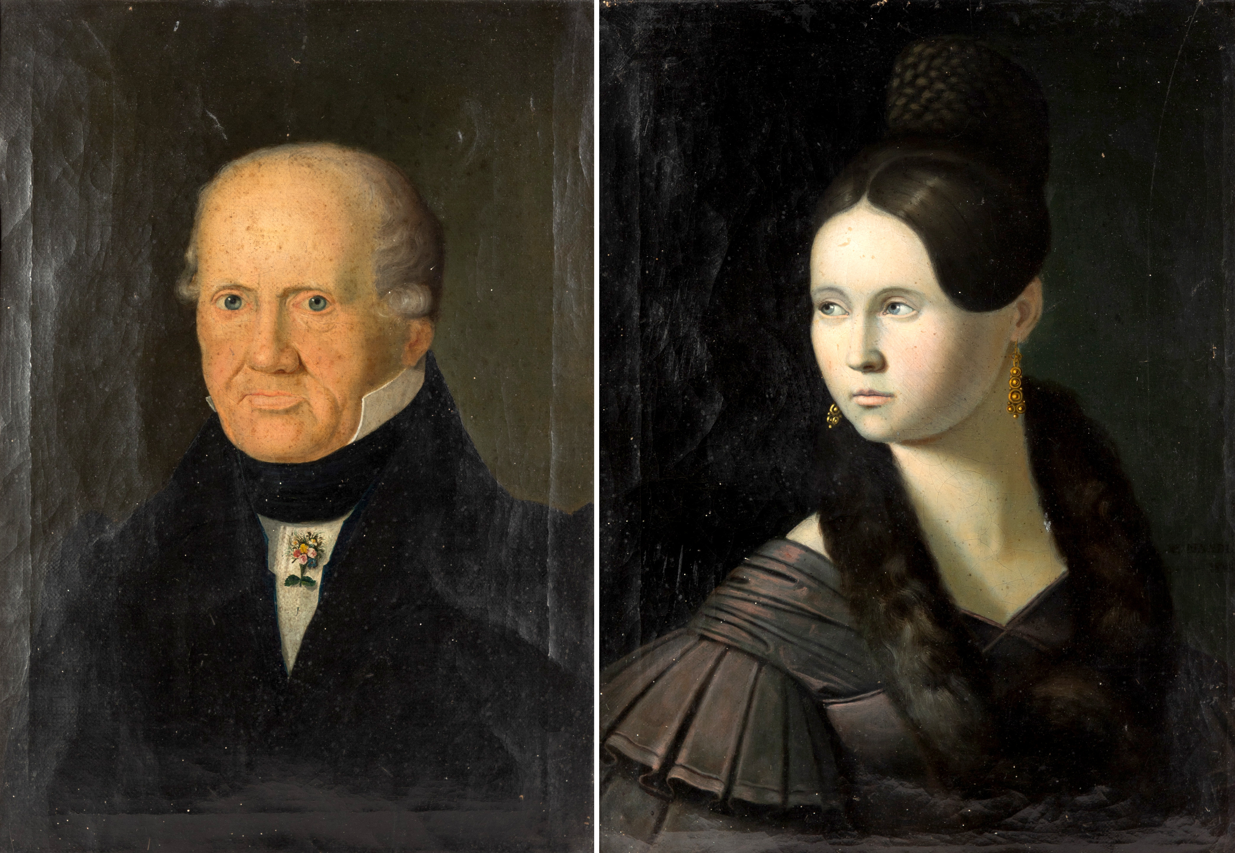 FRANZ XAVER MANDL (1800-C.1880). Portraitpaar (2). | Barnebys