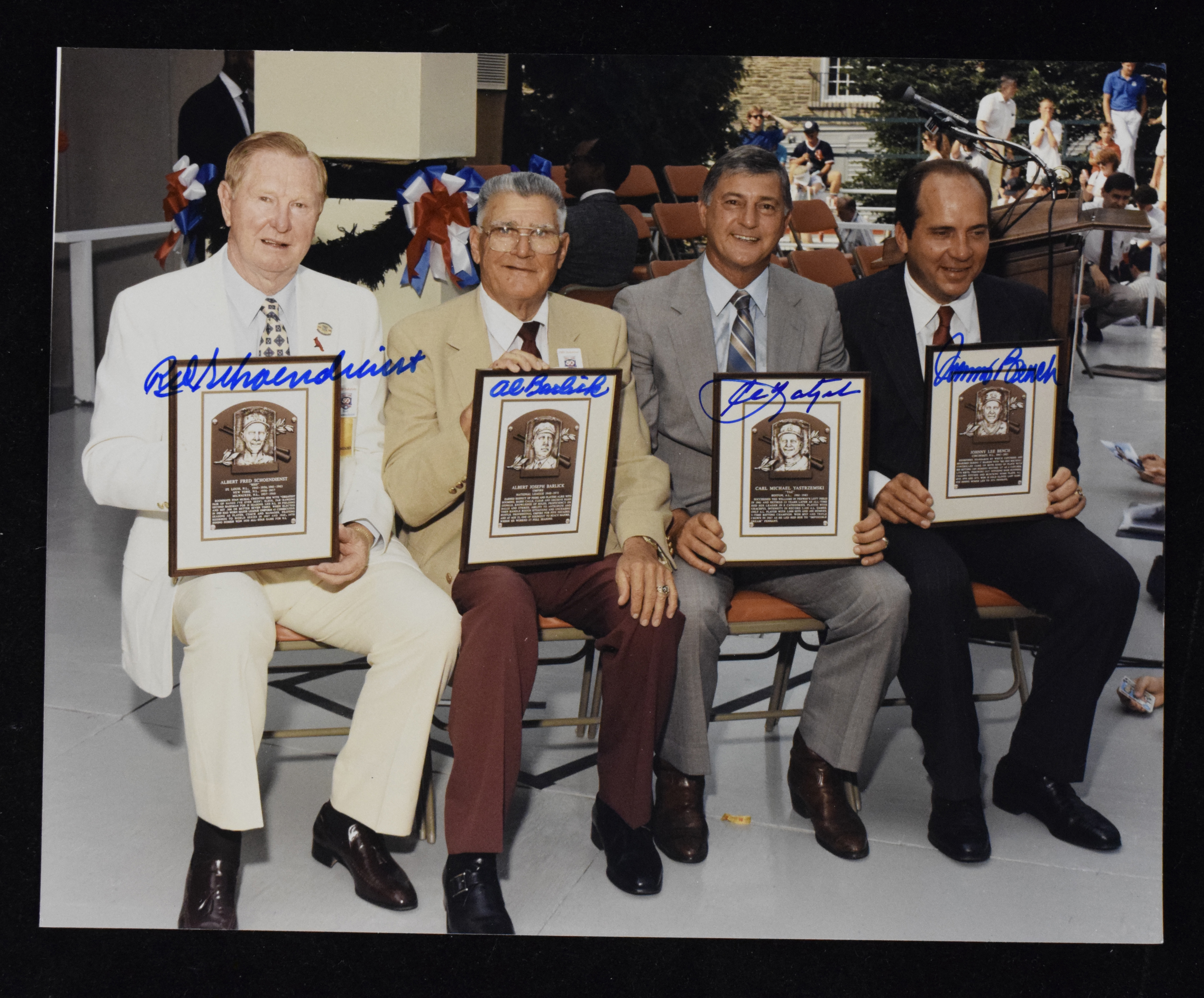 1989 Hall of Fame Induction class multi-signed 8"x10"... | Barnebys