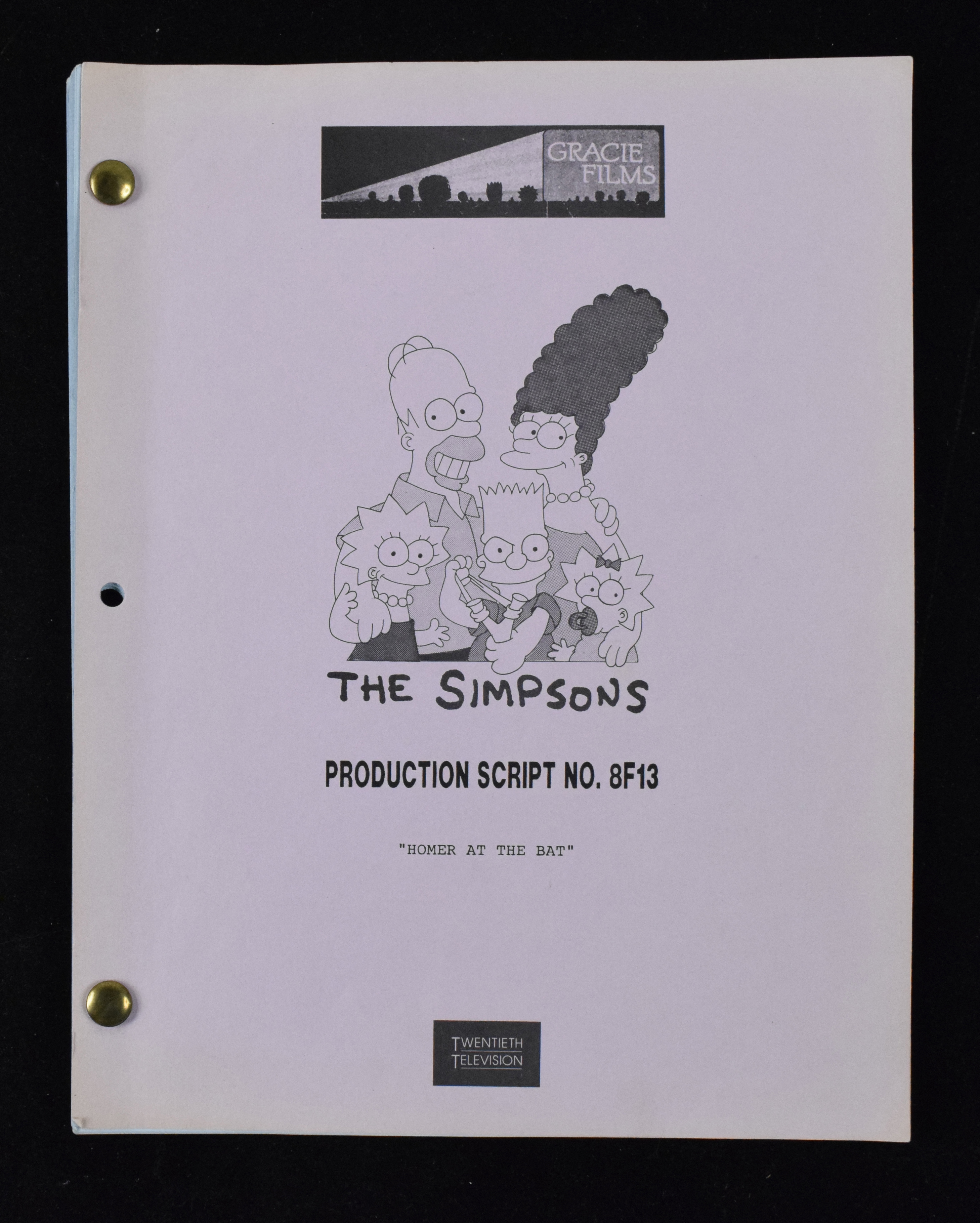 1991 The Simpsons "Homer at the Bat" original production script (EX ...