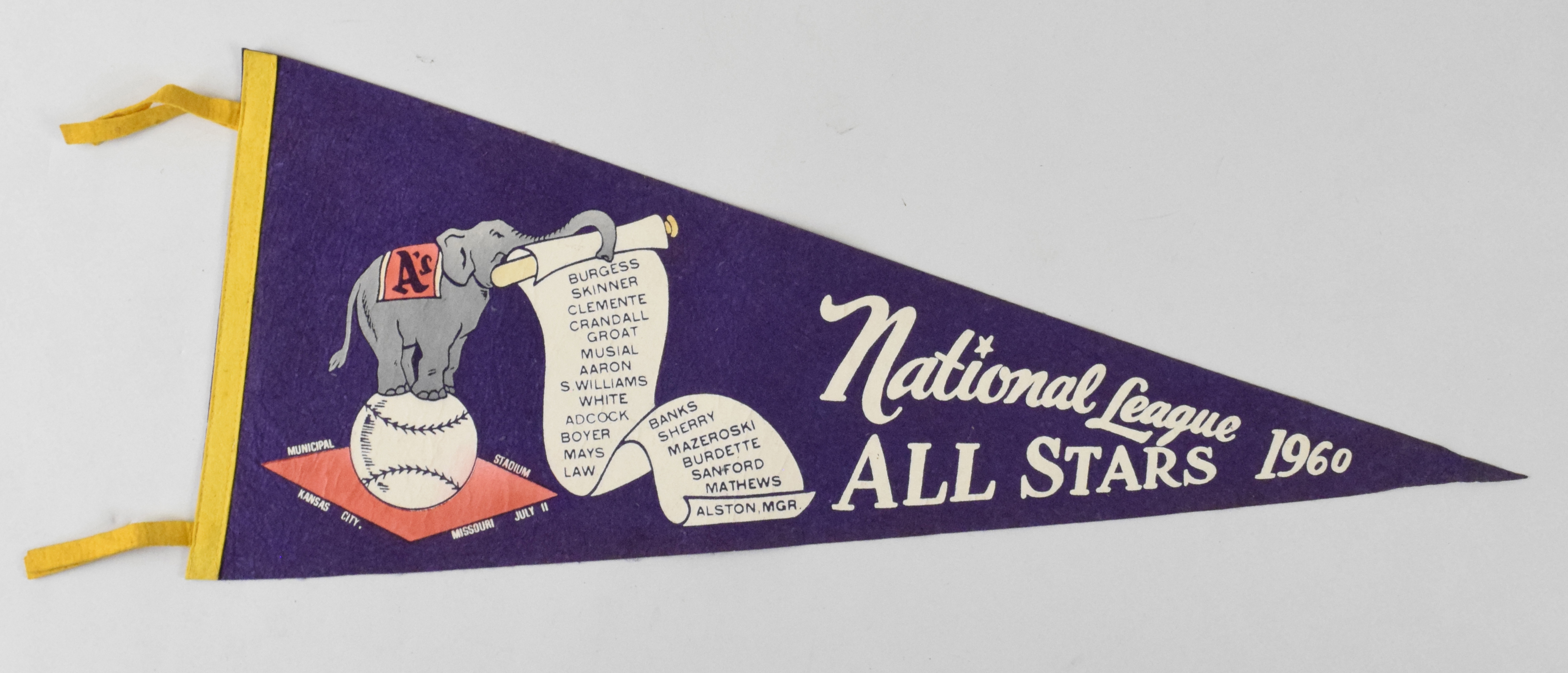 1960 National League All-Star team roster pennant (EX)... | Barnebys