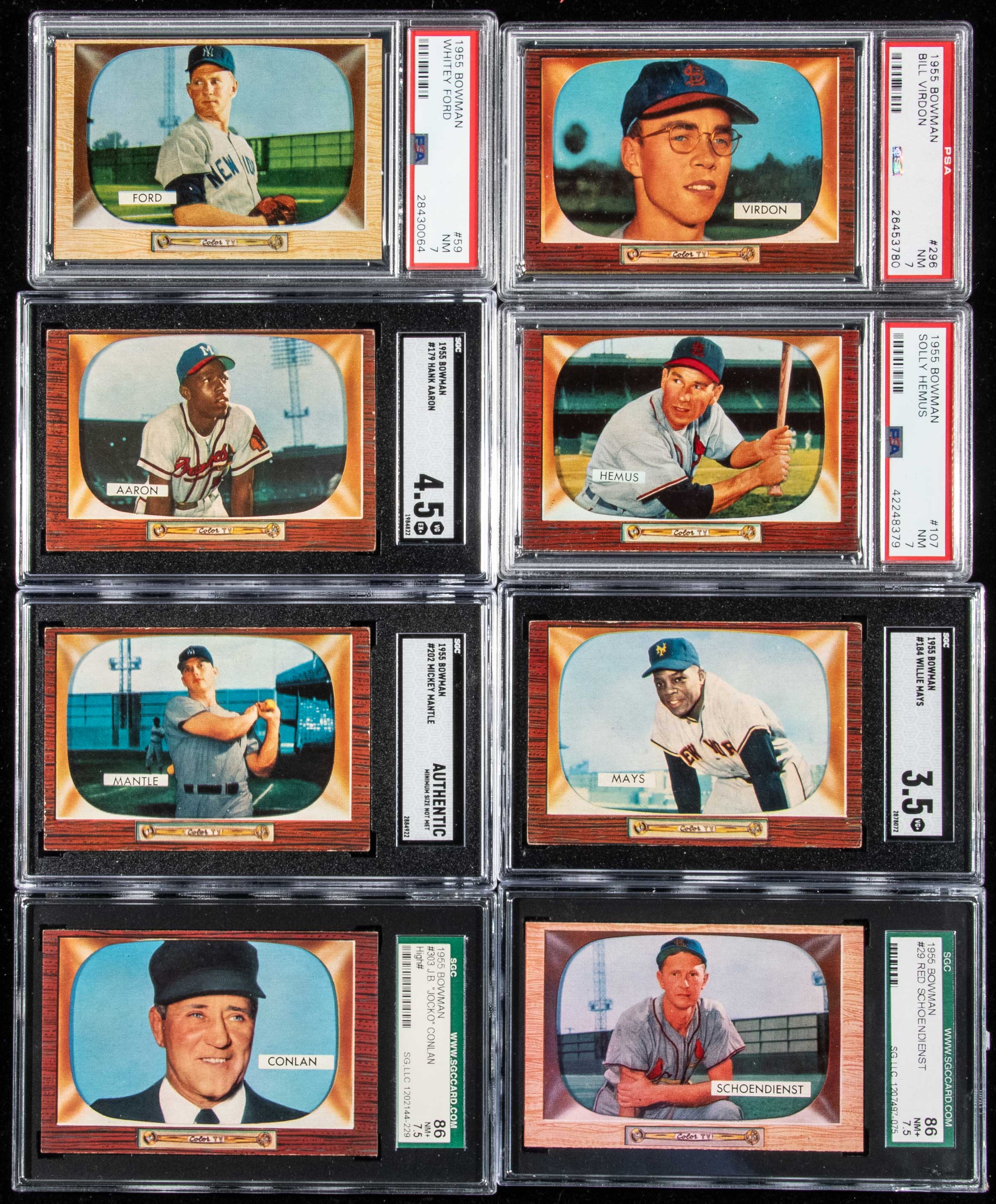 1955 Bowman complete set (320) with (15) graded cards | Barnebys