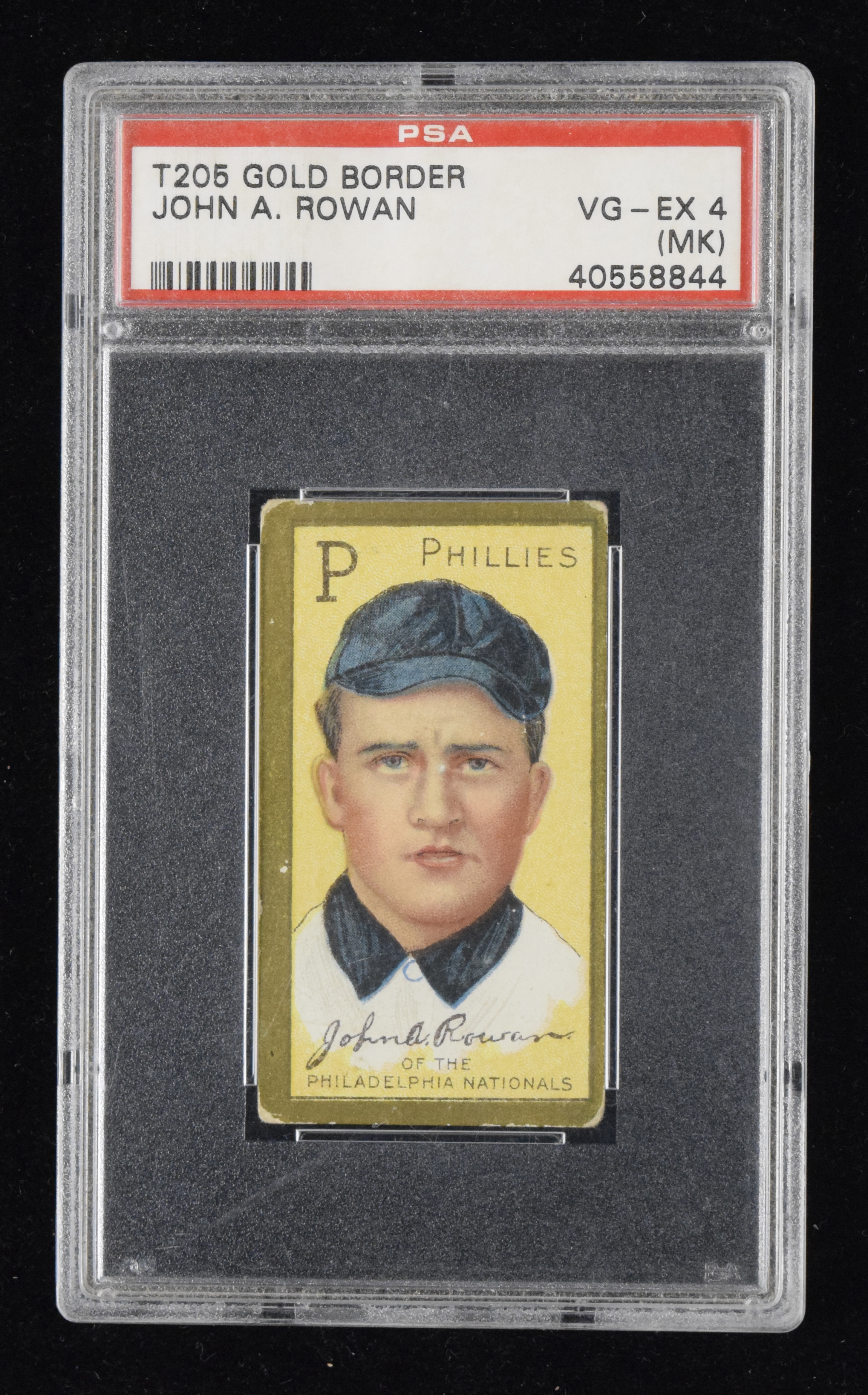 1911 T205 Gold Border Jack Rowan with Honest Long Cut back (PSA 4 VG/EX ...