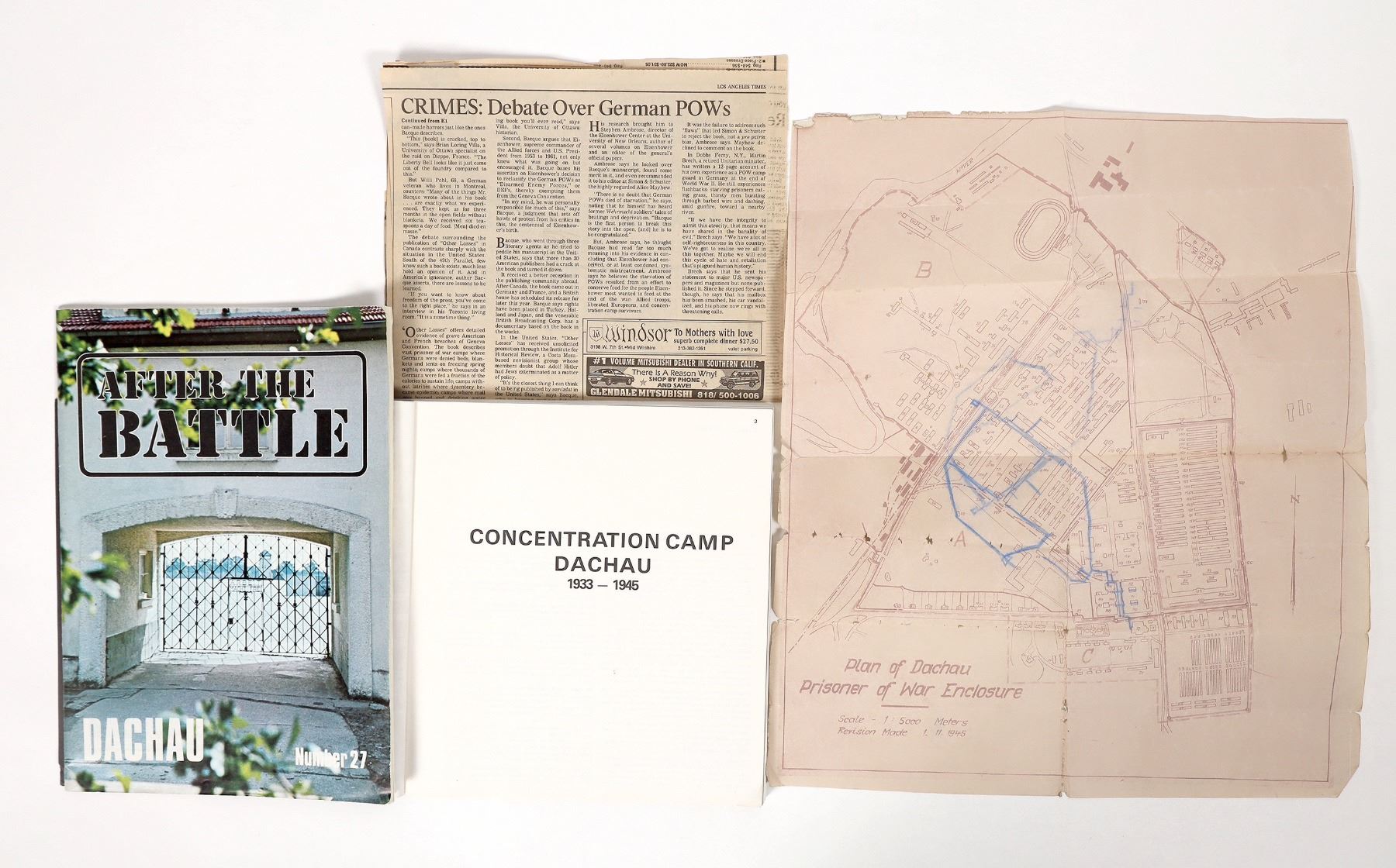 US Army Military Police Map of Dachau Prison, Dachau Prison Memorial ...