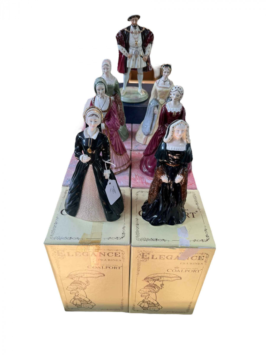 Coalport Henry VIII and his Wives, in boxes. | Barnebys