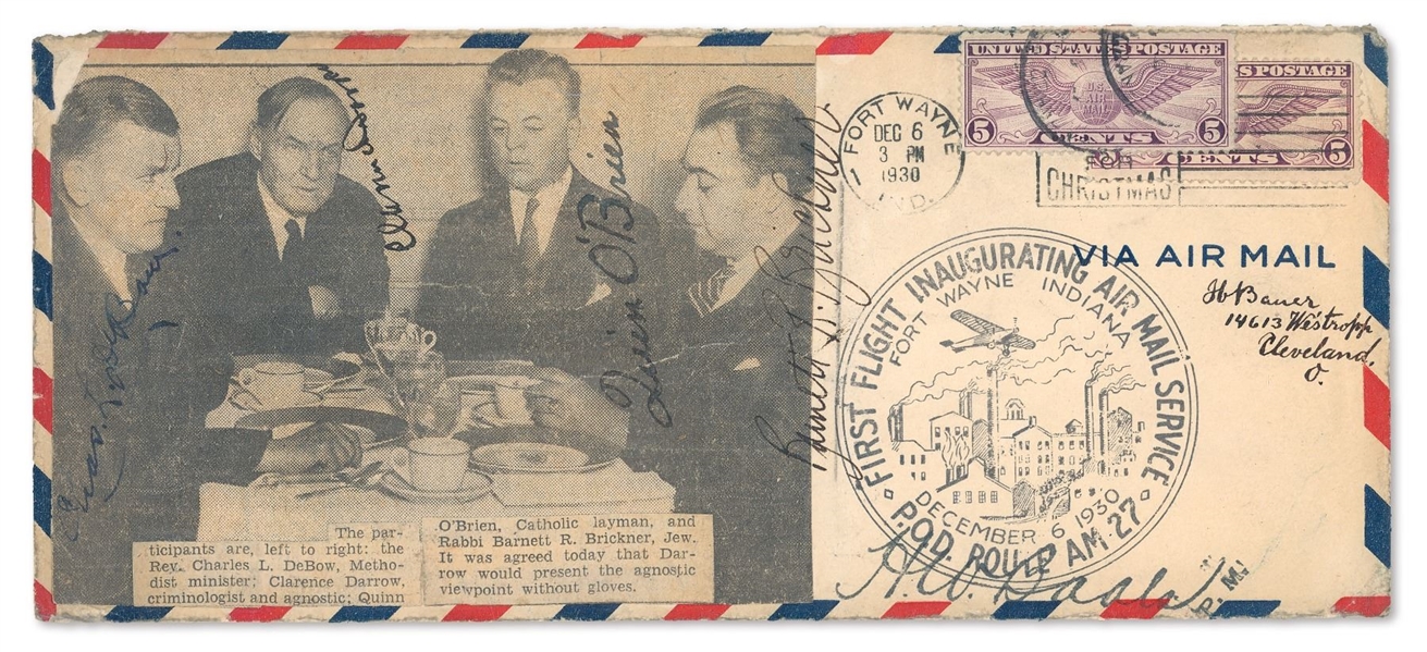 Clarence Darrow, Charles L. DeBow, Rabbi Barnett Brickner, and Quinn ...