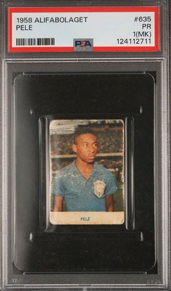 1958 Alifabolaget Pelé Rookie Card #635 – PSA PR 1 (MK). | Barnebys