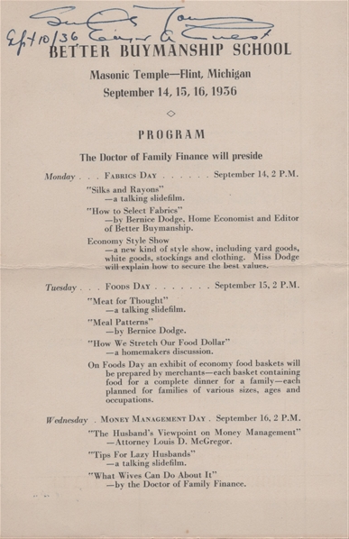Edgar A. Guest Signed Program | Barnebys