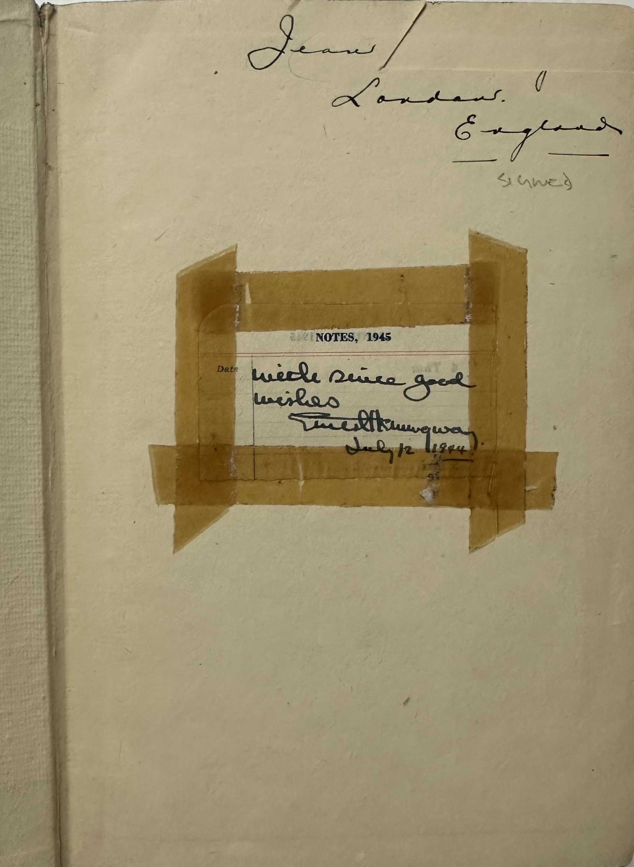 Ernest Hemingway Signature adhered to a copy of "For Whom the Bell ...