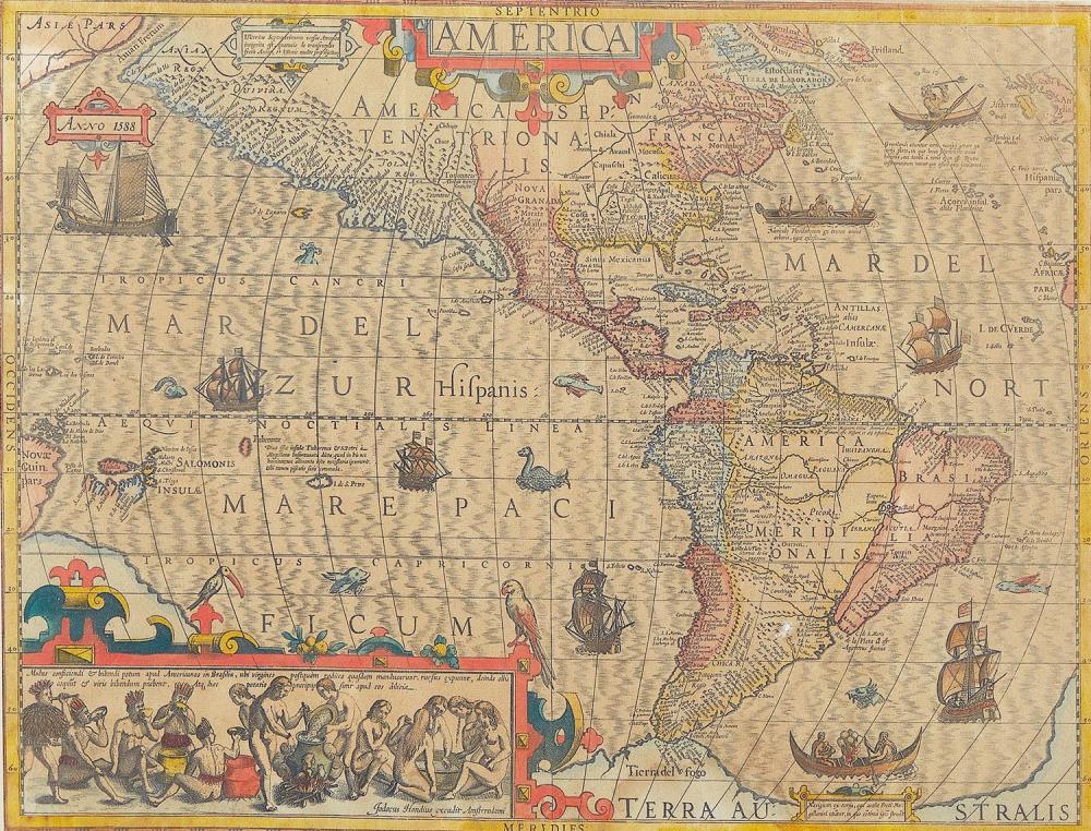 Early Map of the Americas, Jodocus Hondius | Barnebys