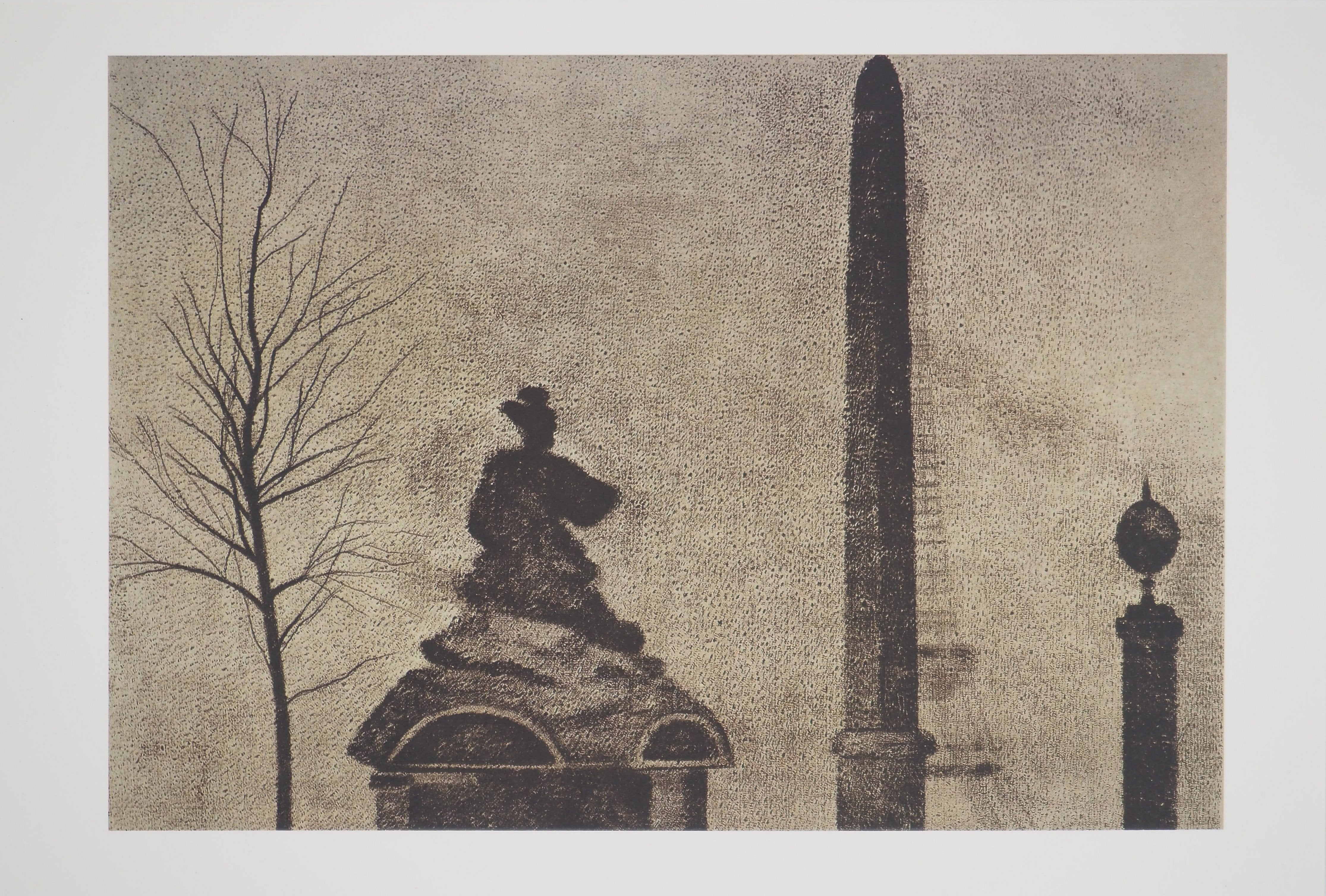 Ronald KITAJ : Paris, Place de la Concorde et Obélisque, Héliogravure ...