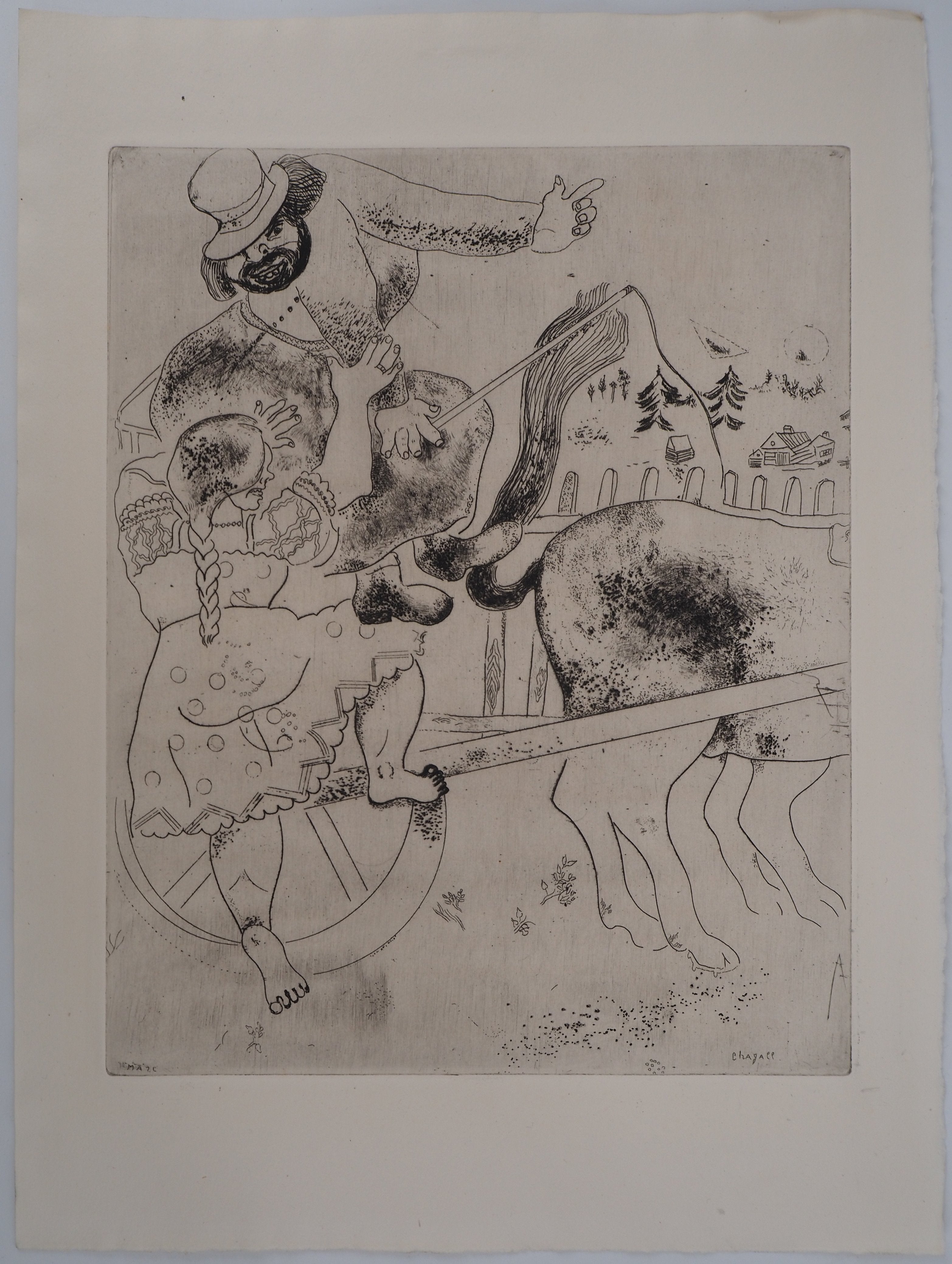 Marc CHAGALL : Le cocher qui a perdu son chemin, Gravure originale ...