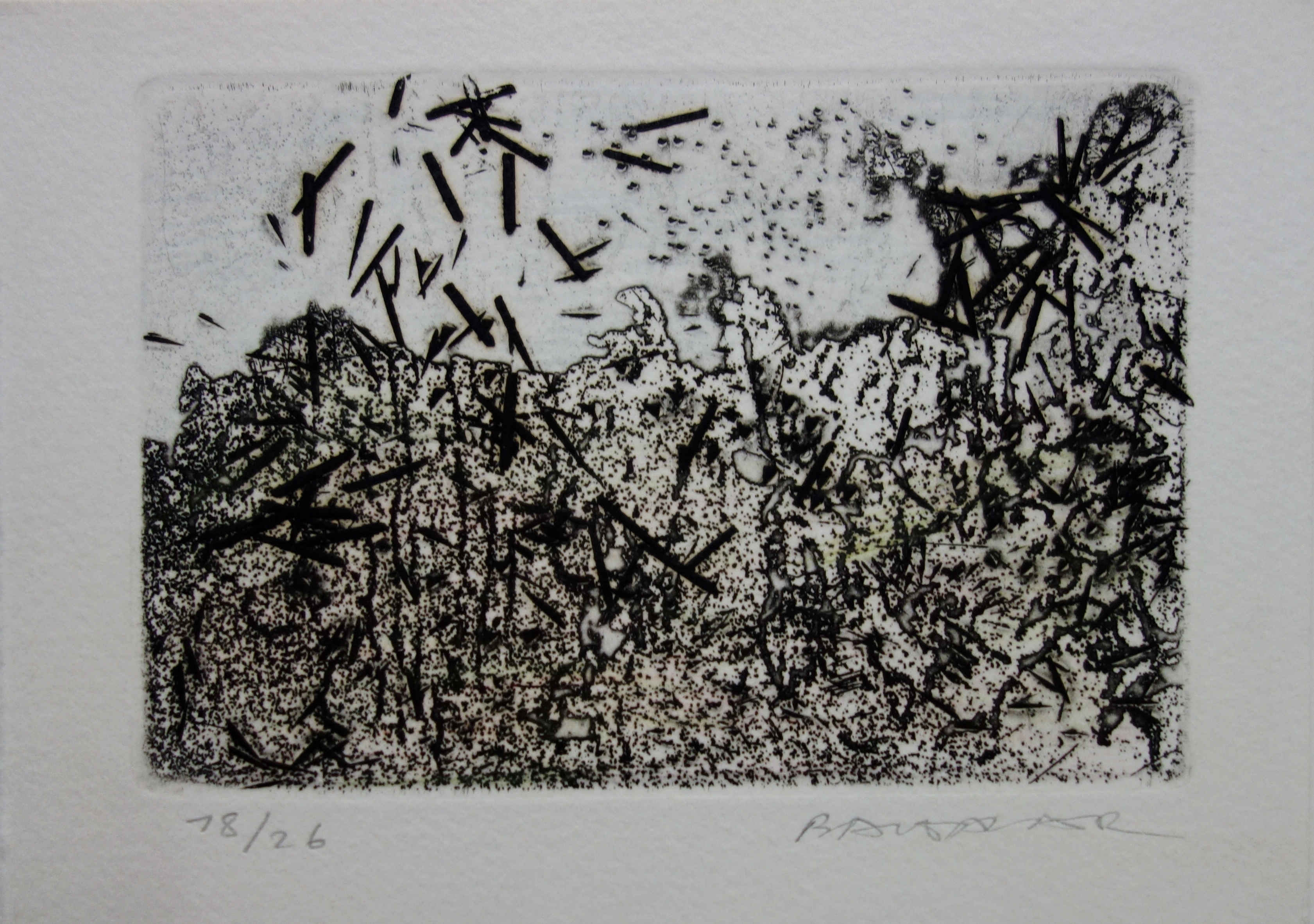 Julius BALTAZAR - Paysage à la japonaise, Gravure originale signée ...