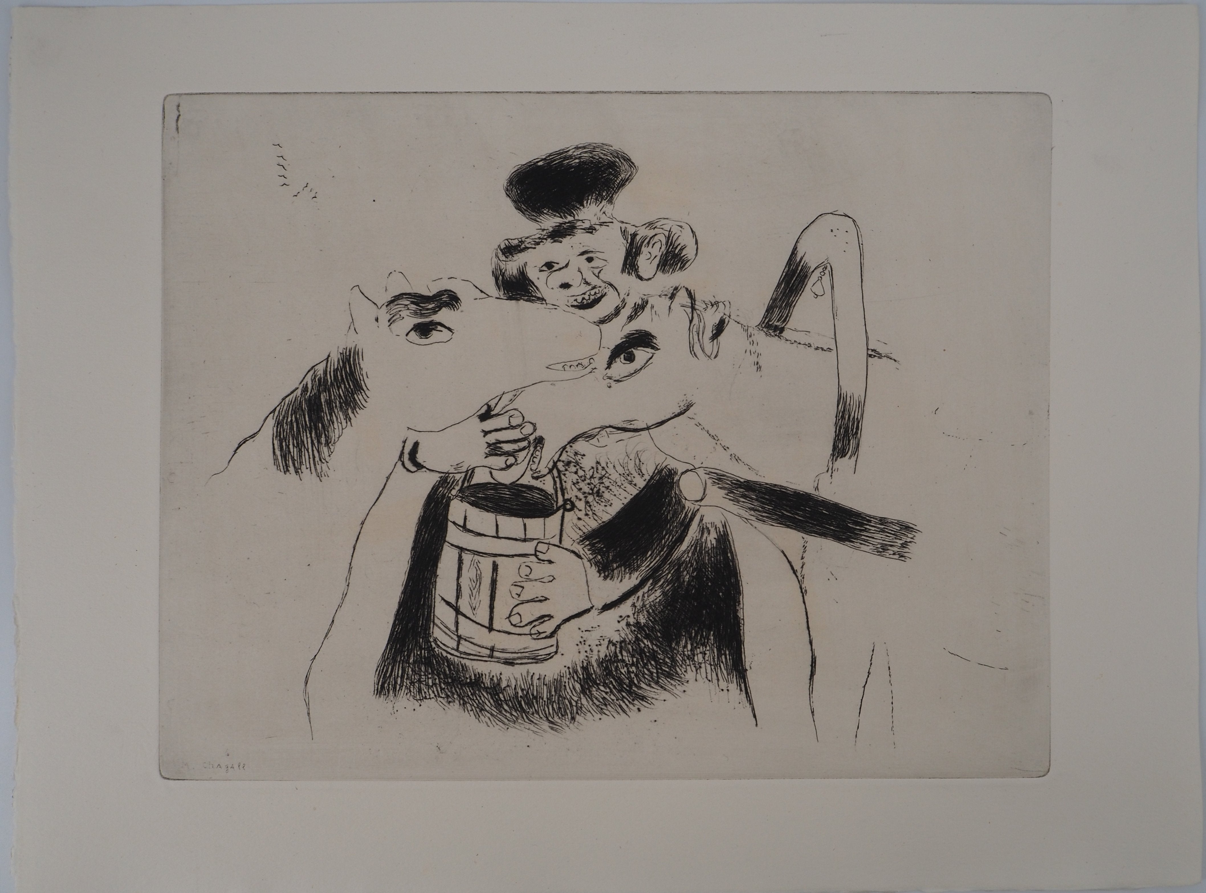 Marc CHAGALL : Le cocher et ses chevaux, Gravure originale signée ...