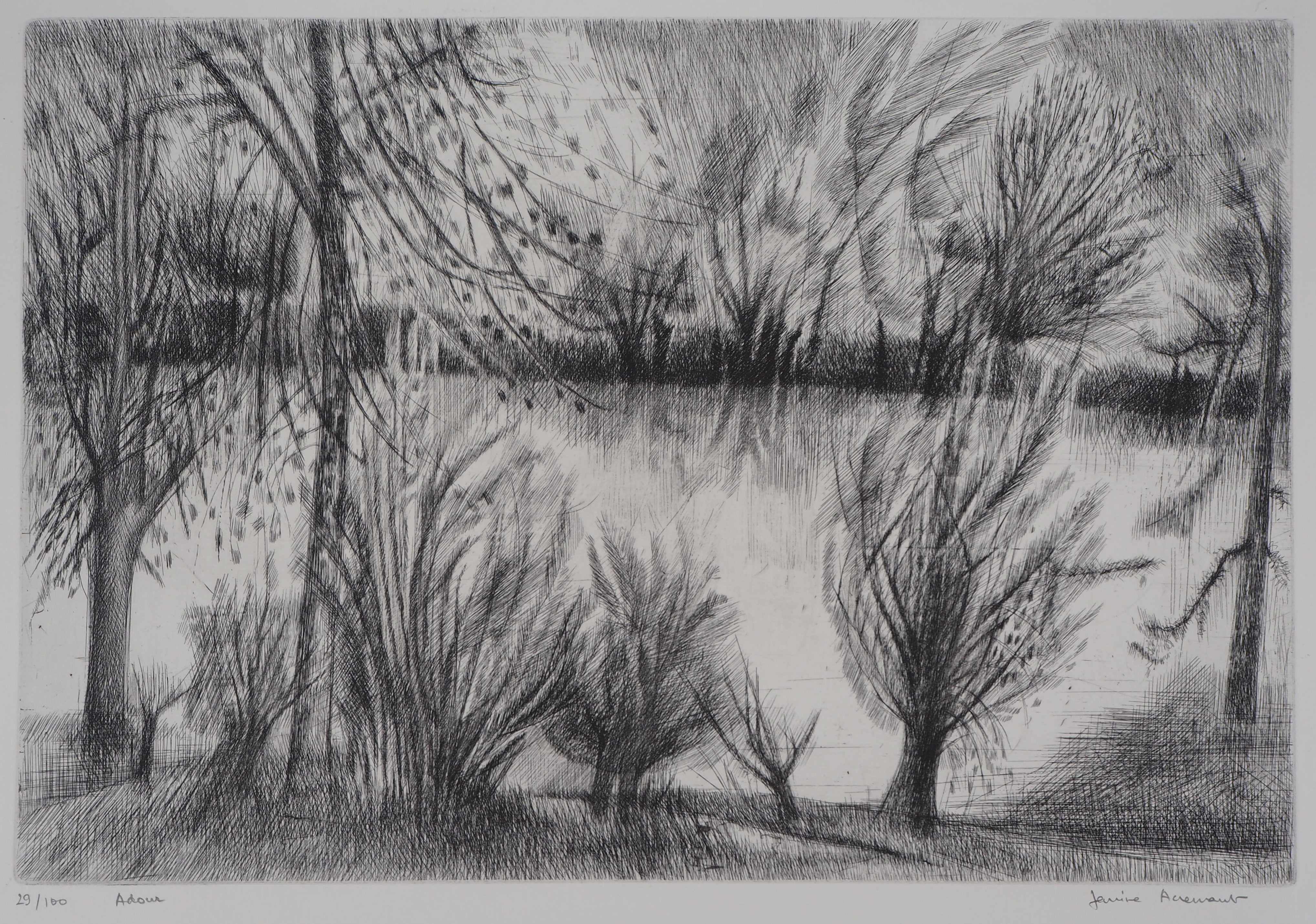 Janine ACREMANT : En forêt - Gravure originale signée | Barnebys