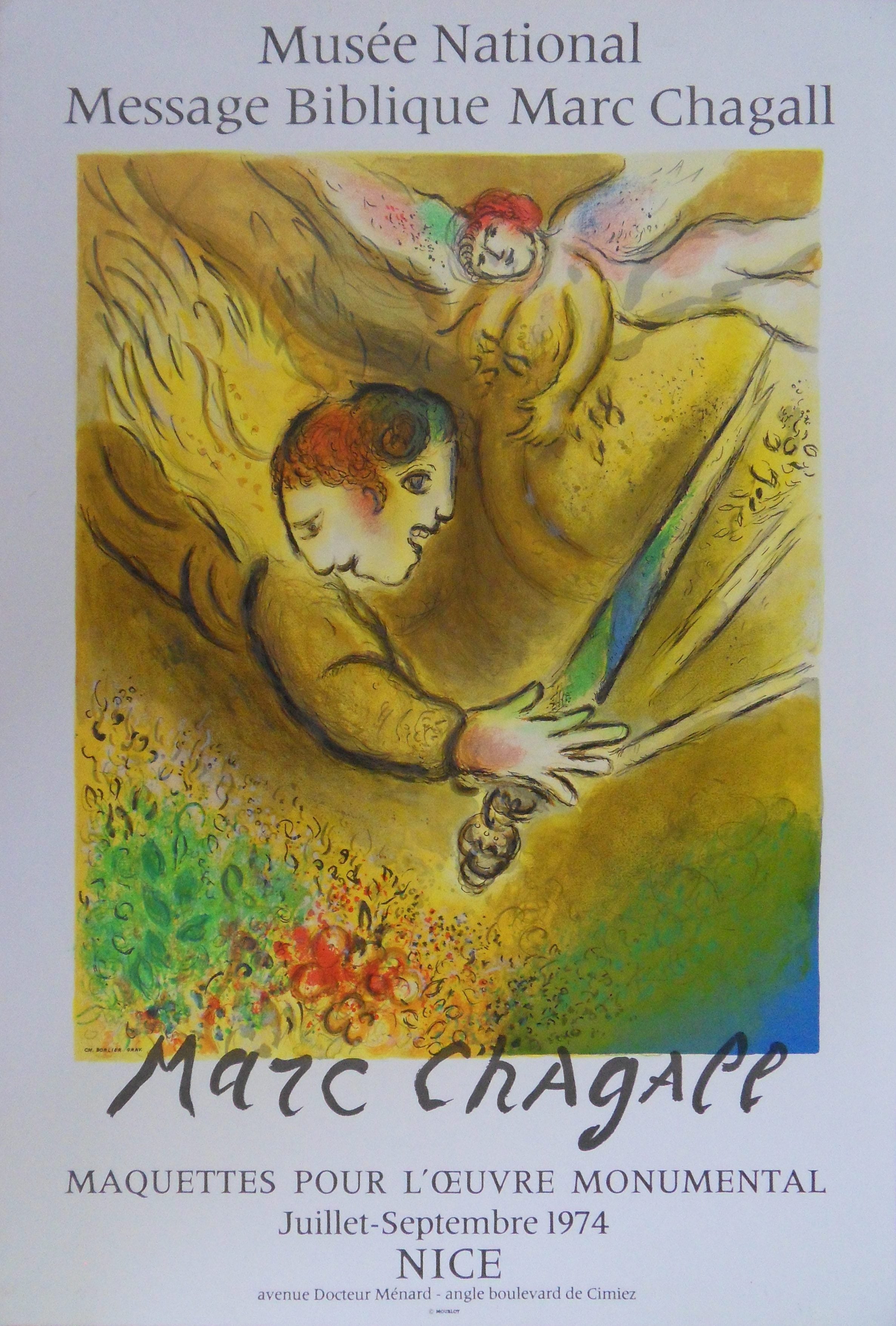 Marc CHAGALL : L’Ange du Jugement, Affiche en lithographie signée ...