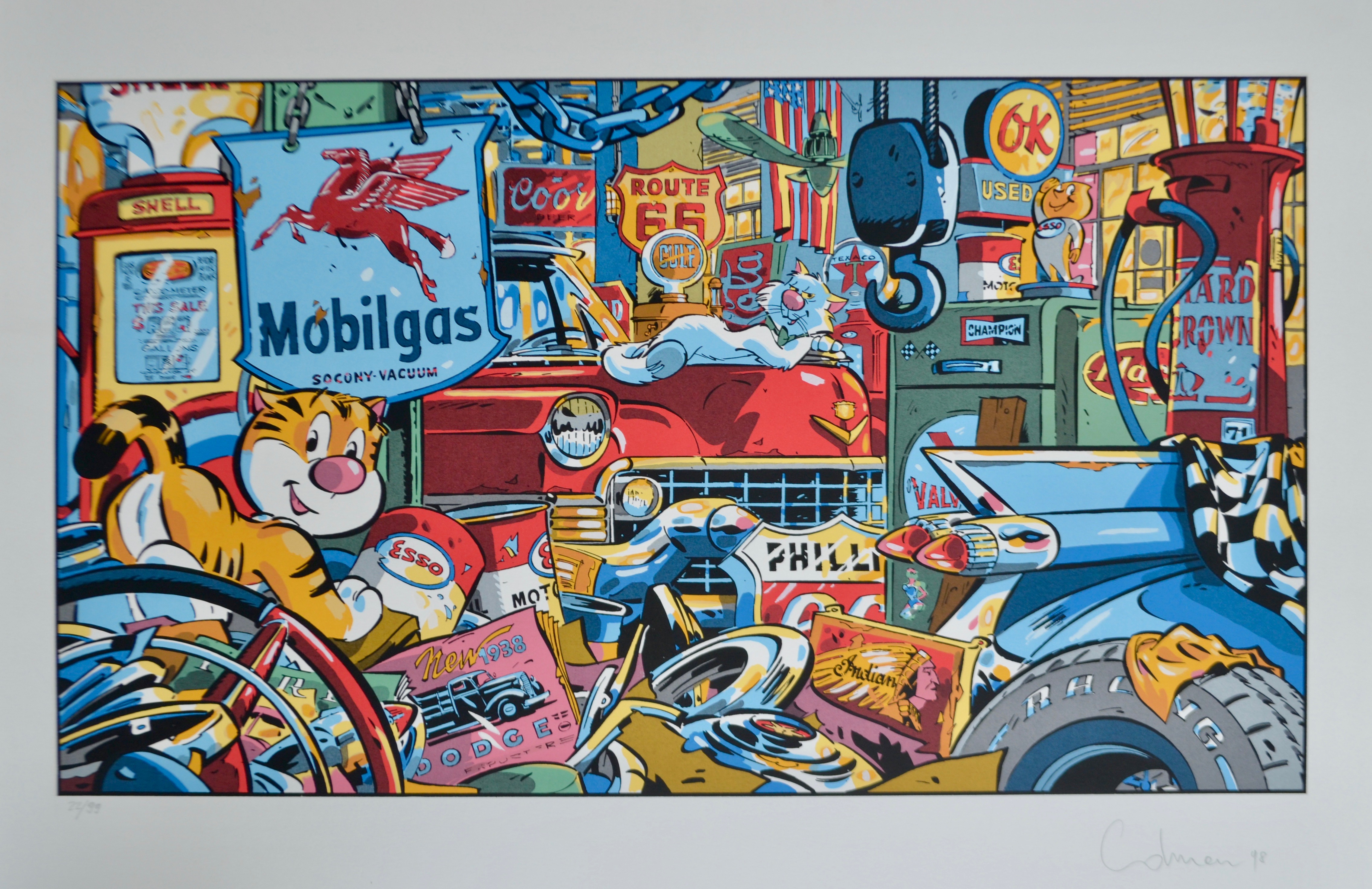 Stéphan Colman - Billy the cat, 1998 - Sérigraphie signée | Barnebys