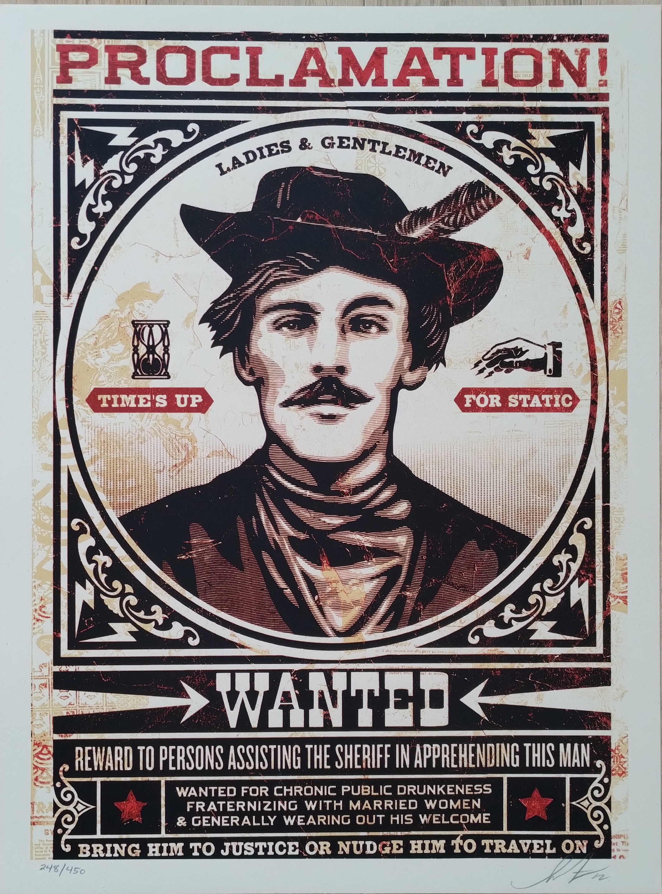 Shepard FAIREY (Obey) - Tom Dula White, 2012 - Sérigraphie signée et ...