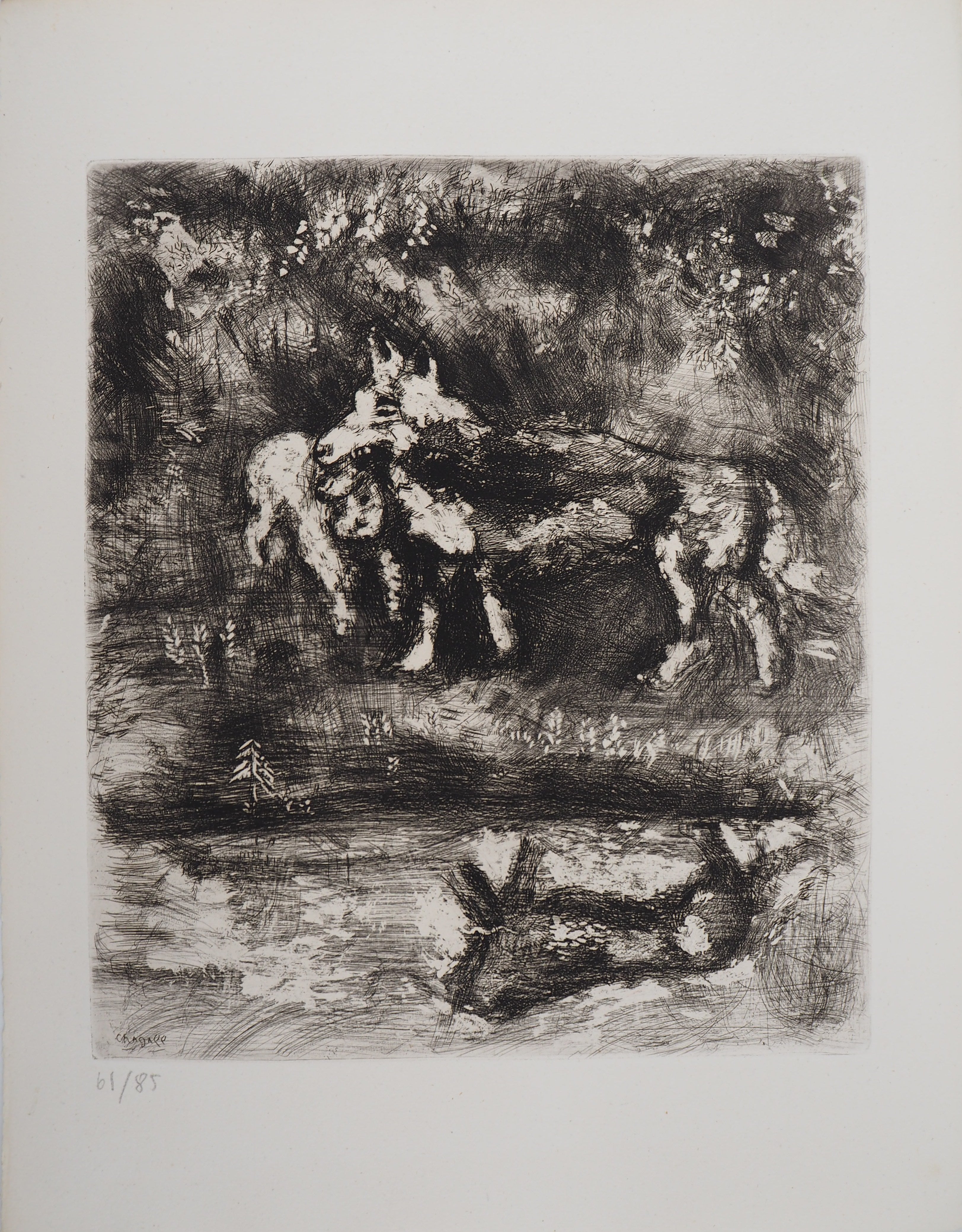 Marc CHAGALL : Le loup et l’agneau, Gravure originale signée | Barnebys