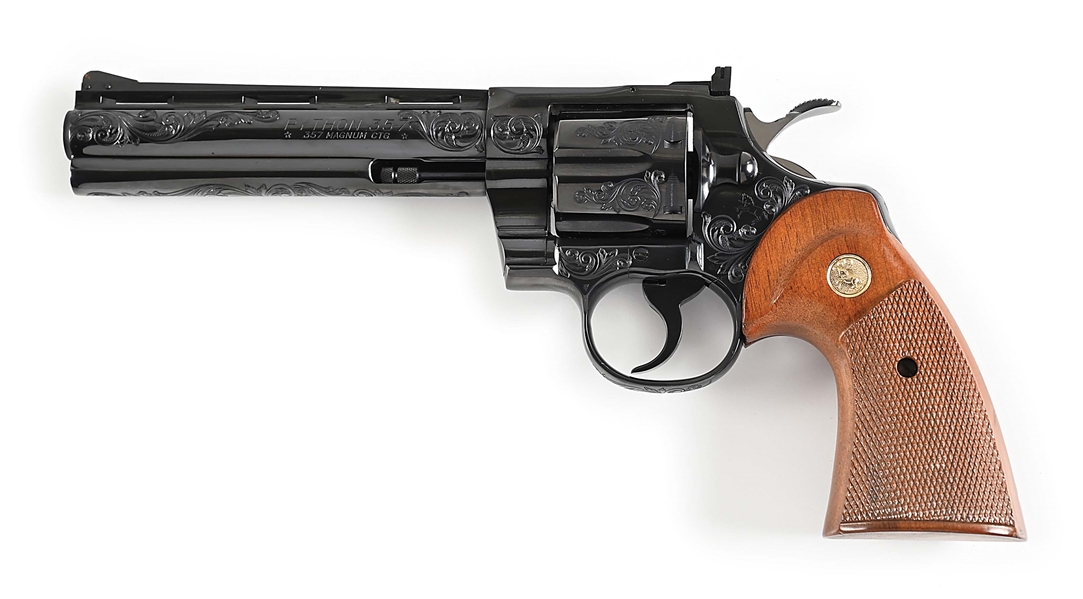 (M) FACTORY ENGRAVED COLT PYTHON .357 MAGNUM DOUBLE ACTION REVOLVER ...
