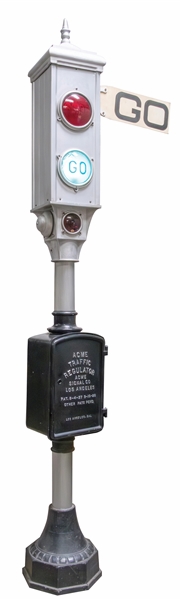 ACME TRAFFIC SIGNAL CO. LOS ANGELES “STOP & GO” SEMAPHORE SIGNAL LIGHT ...