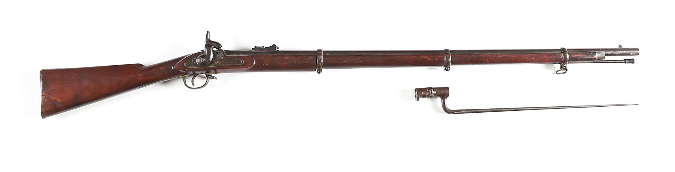 (A) SCARCE AND FINE IDENTIFIED JP MOORE P1853 RIFLE MUSKET WITH BAYONET ...