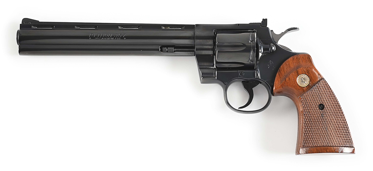 (M) FACTORY 8" COLT PYTHON .357 MAGNUM DOUBLE ACTION REVOLVER WITH ...