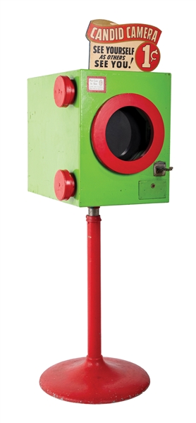 1¢ EXHIBIT SUPPLY CO. CANDID CAMERA ARCADE MACHINE | Barnebys