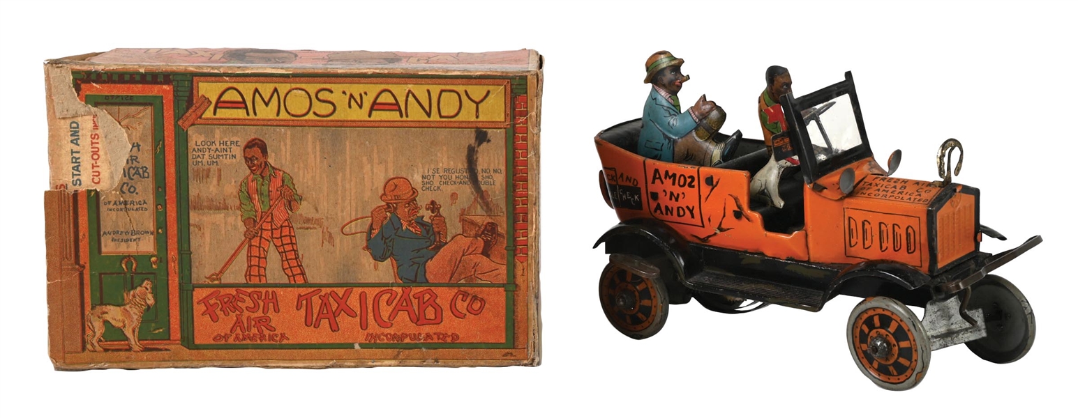 MARX TIN LITHO WIND-UP AMOS N ANDY FISCHER TAXI TOY | Barnebys