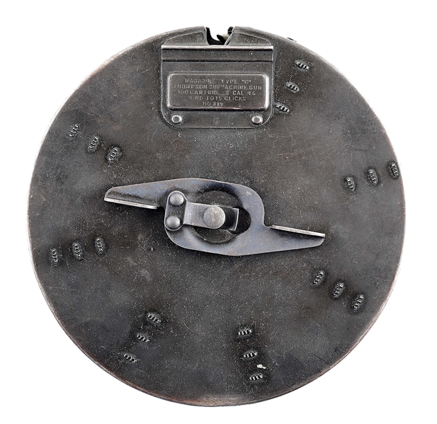 ORIGINAL MATCHING NUMBERED THOMPSON MACHINE GUN 100 ROUND "C" DRUM ...