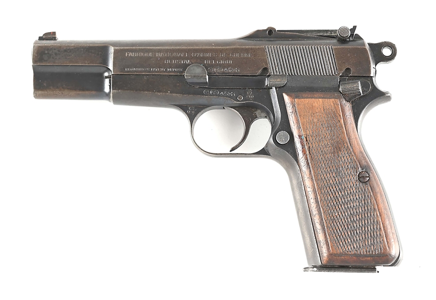 (C) FN BROWNING HI-POWER 9MM SEMI-AUTOMATIC PISTOL WITH STOCK/HOLSTER. | Barnebys