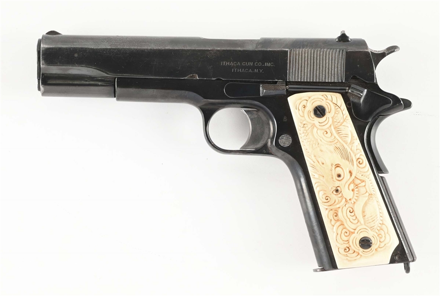 (C) WWI/WWII REBUILT COLT M1911 SEMI-AUTOMATIC PISTOL WITH CARVED IVORY ...