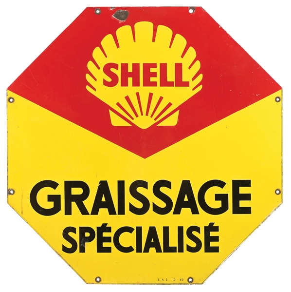 SHELL GASOLINE & MOTOR OIL PORCELAIN SIGN. | Barnebys