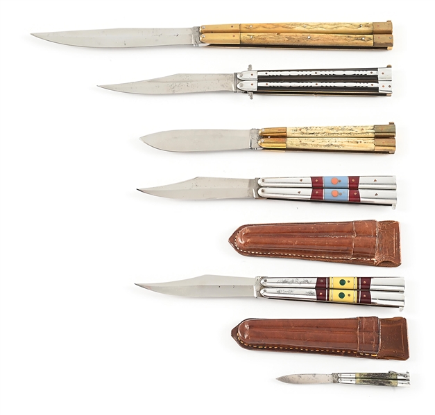 LOT OF 6: WWII ERA PHILIPPINE HANDMADE BUTTERFLY BATANGAS BALISONG ...
