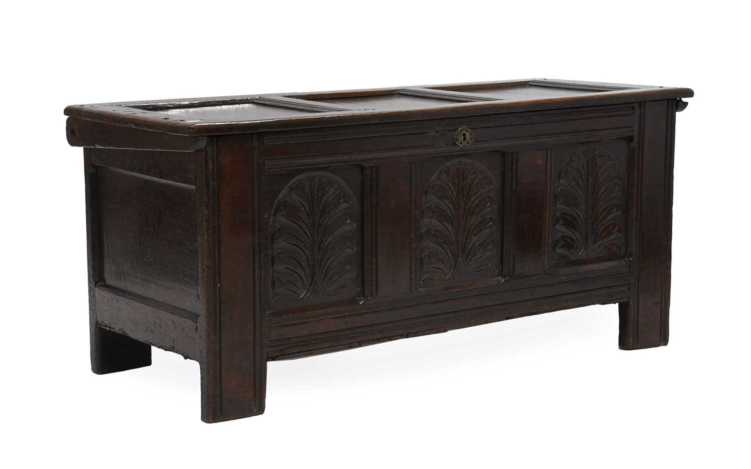 A Charles II Joined Oak Chest, 3rd quarter 17th century | Barnebys