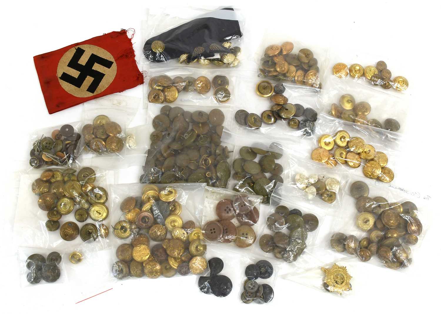 A, Quantity of British Military Uniform Buttons, a Second World War ...