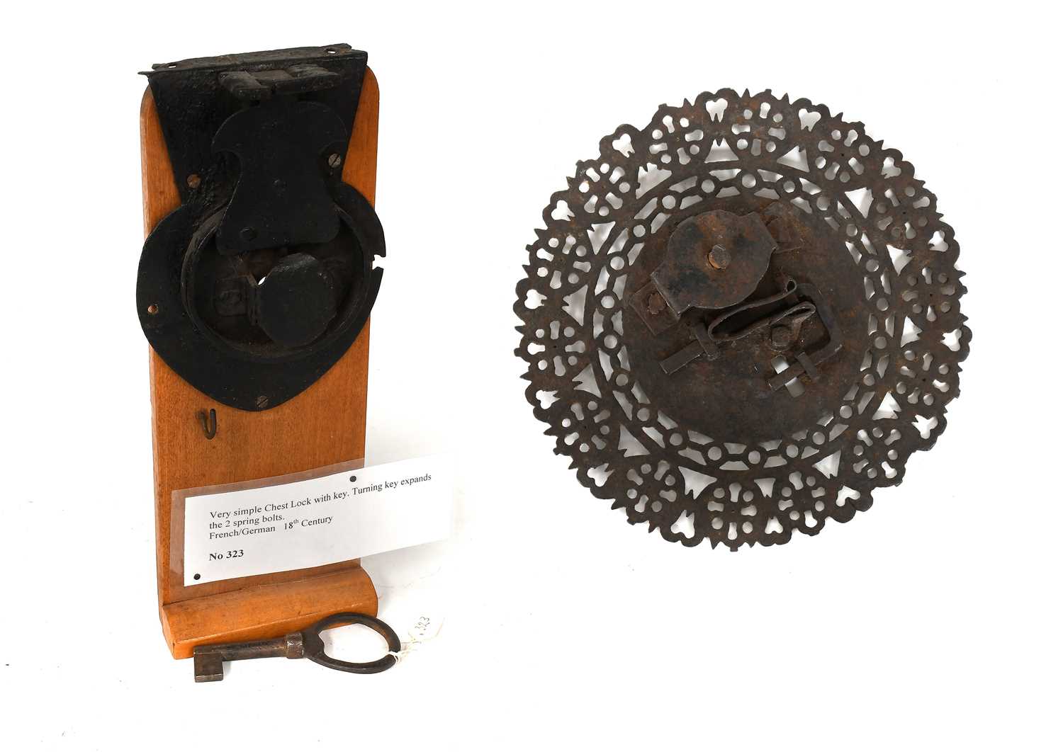An English 16th Century Circular Iron Chest Lock, A Mid 18th Century ...