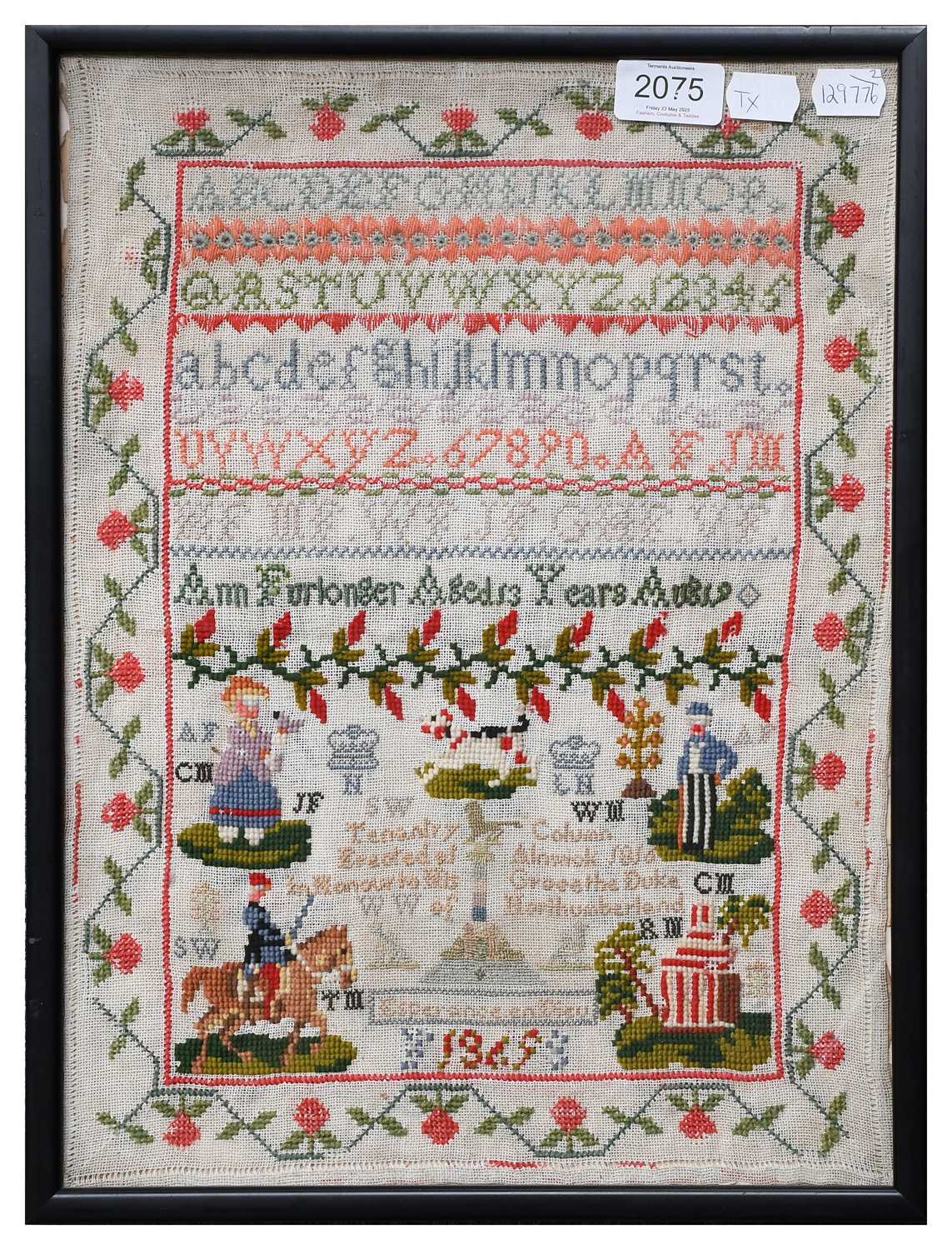 19th Century Alphabet Sampler Worked by Ann Furlonger Dated Aug 19 ...