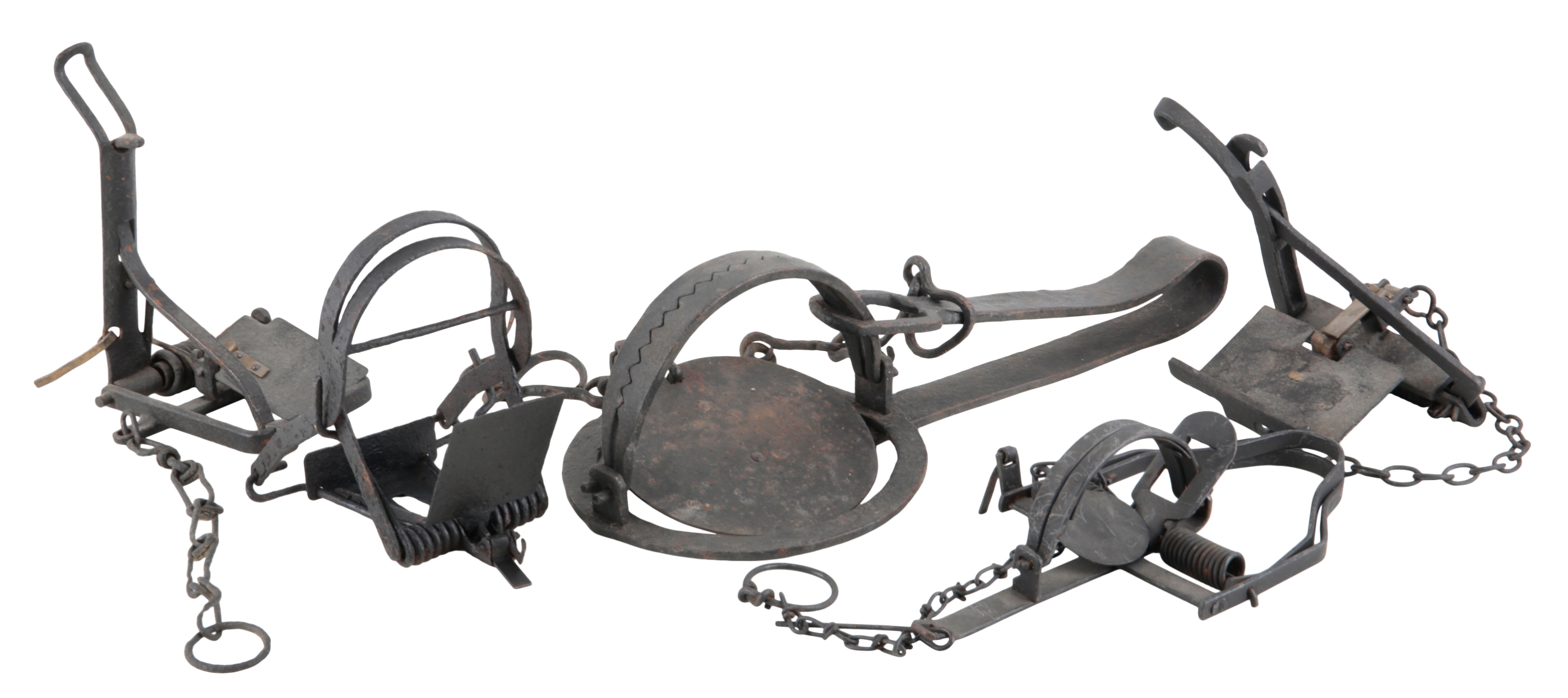 A LARGE 19TH CENTURY WROUGHT IRON GIN TRAP | Barnebys