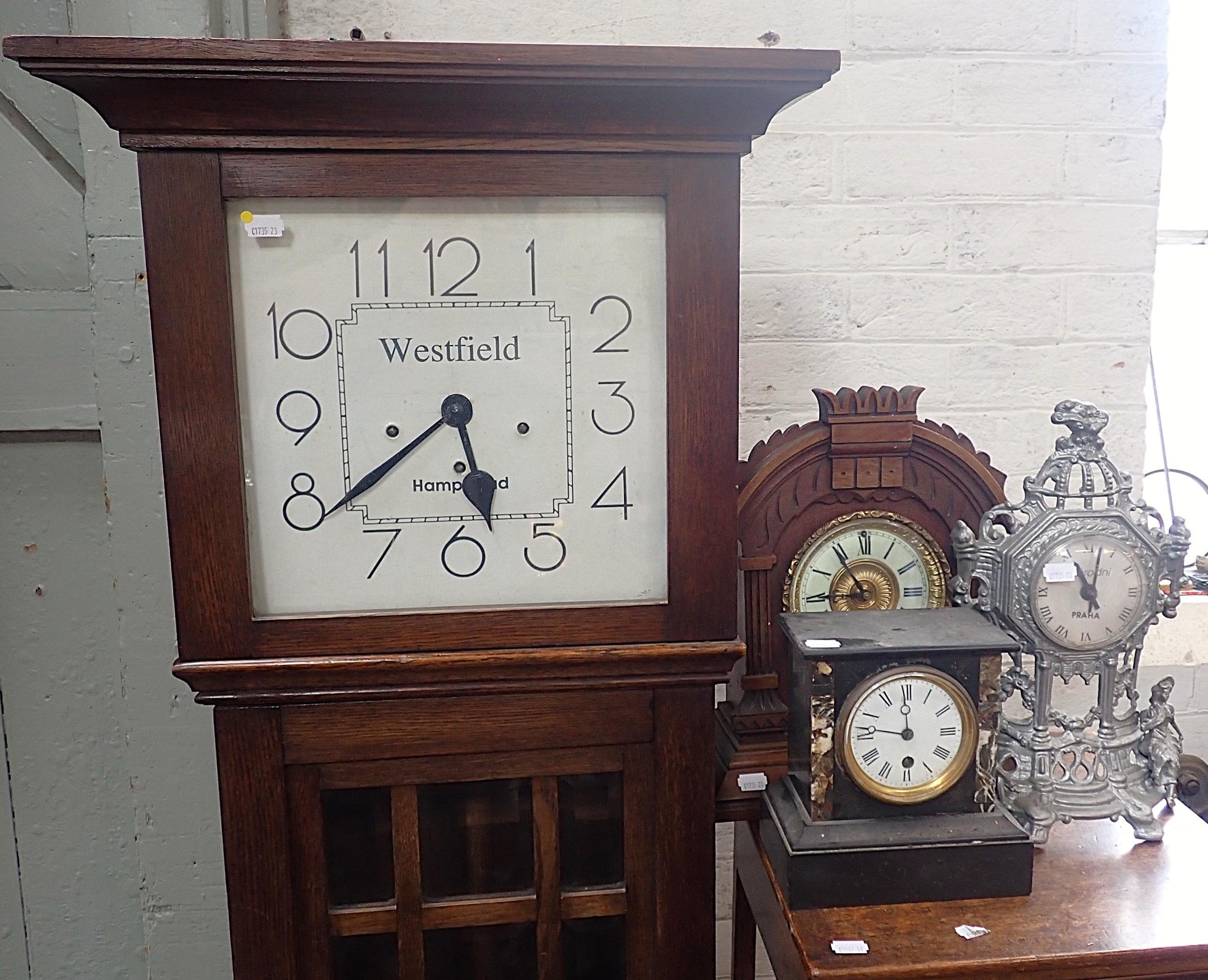 A 1920s OAK-CASED 'GRANDMOTHER' CLOCK | Barnebys
